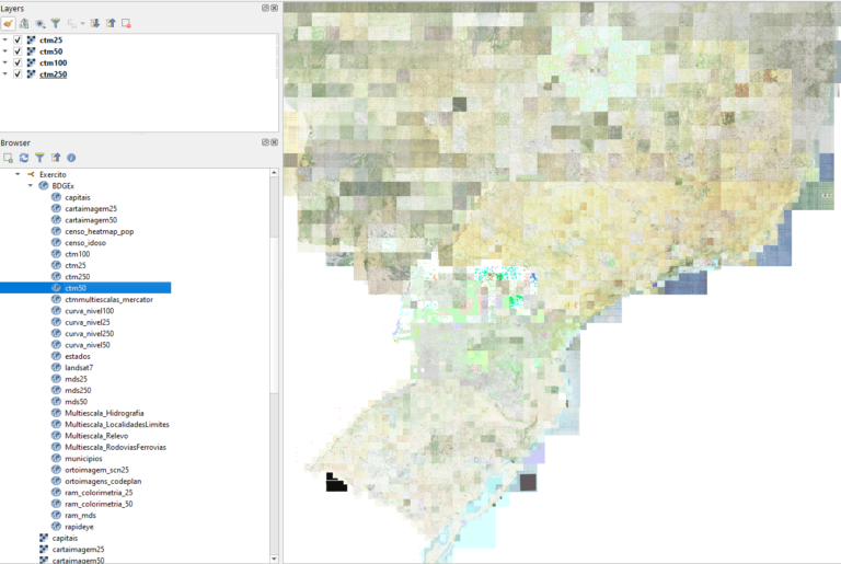 Exército disponibiliza cartas topográficas em WMS