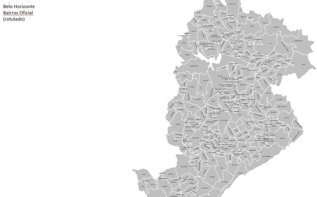 Mapa região metropolitana de Belo Horizonte e Bairros da Capital Mineira